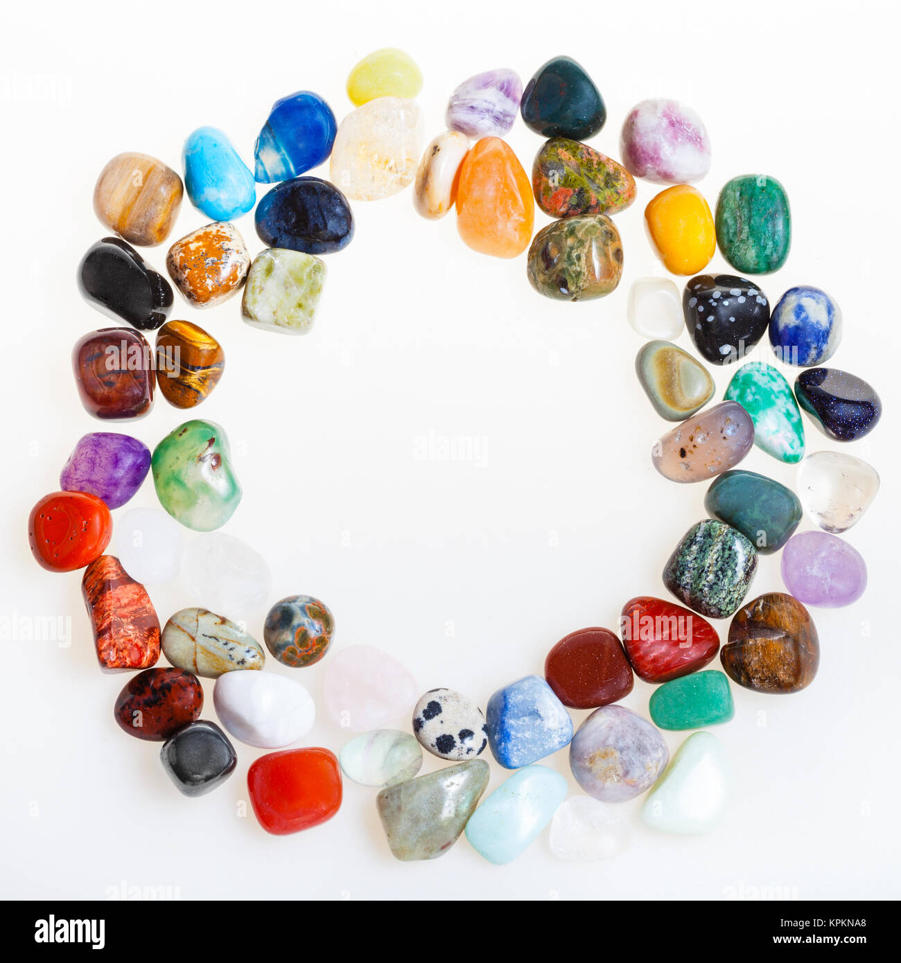 round frame from natural mineral gemstones Stock Photo - Alamy