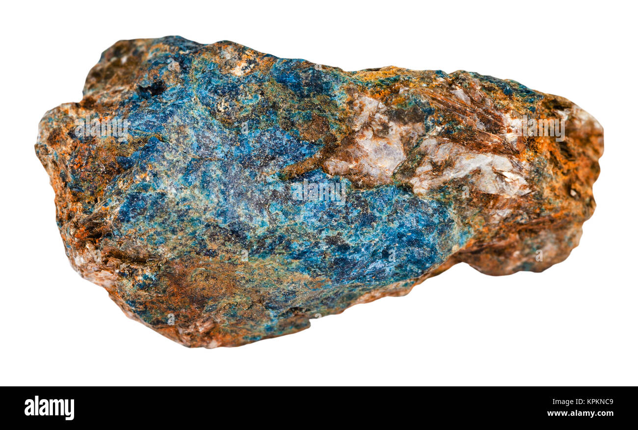 piece of dark blue Lazulite mineral stone on mica Stock Photo - Alamy