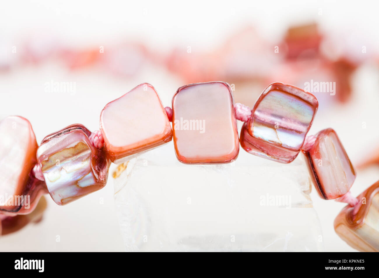 necklace from pink nacre gem stones Stock Photo - Alamy