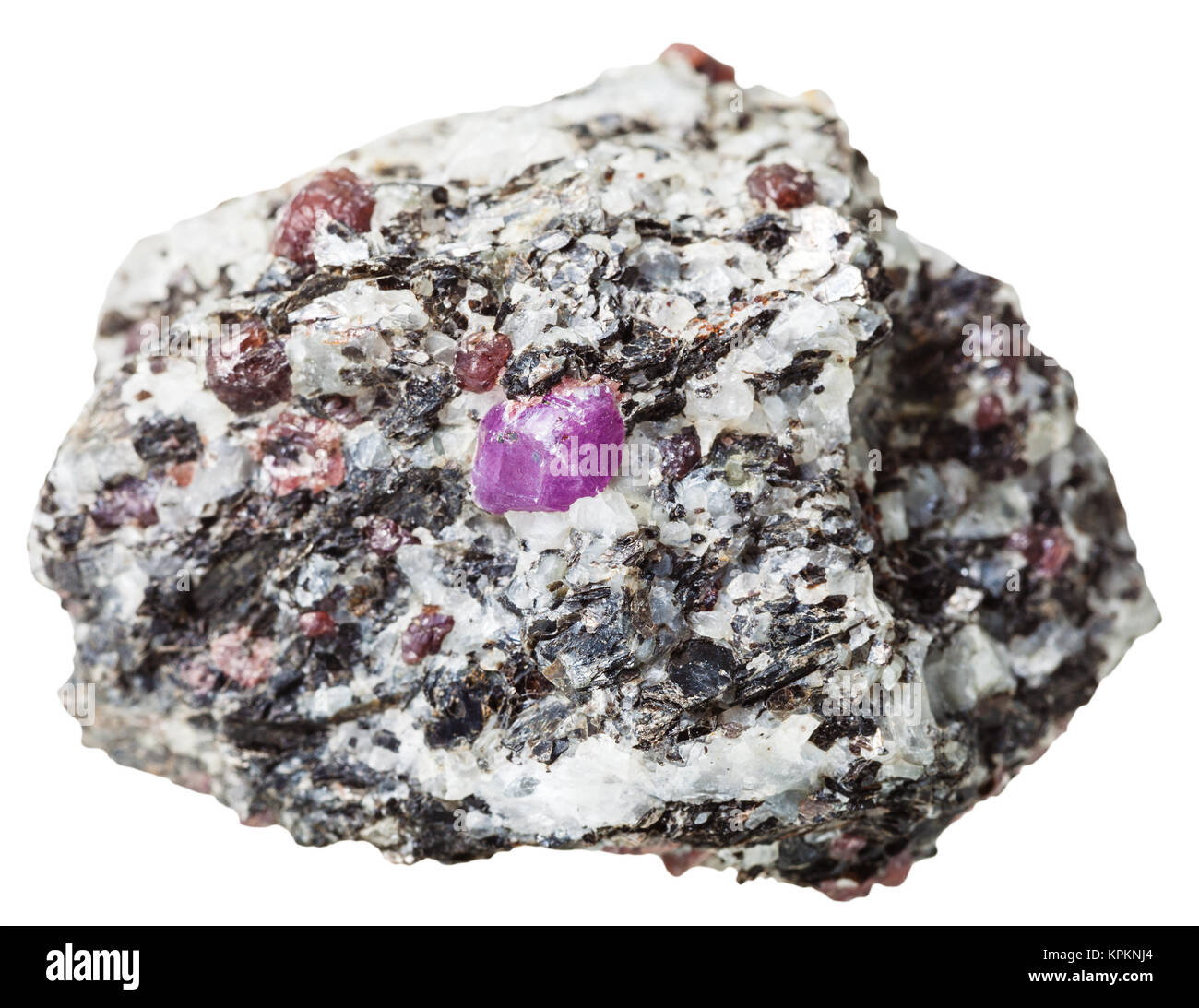 piece of mineral stone with Corundum crystals Stock Photo - Alamy