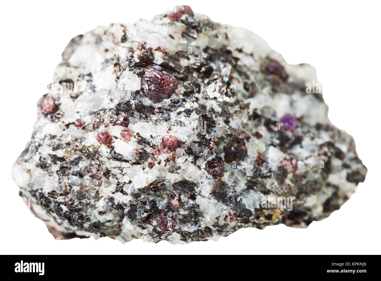 pebble with Corundum crystals isolated Stock Photo - Alamy