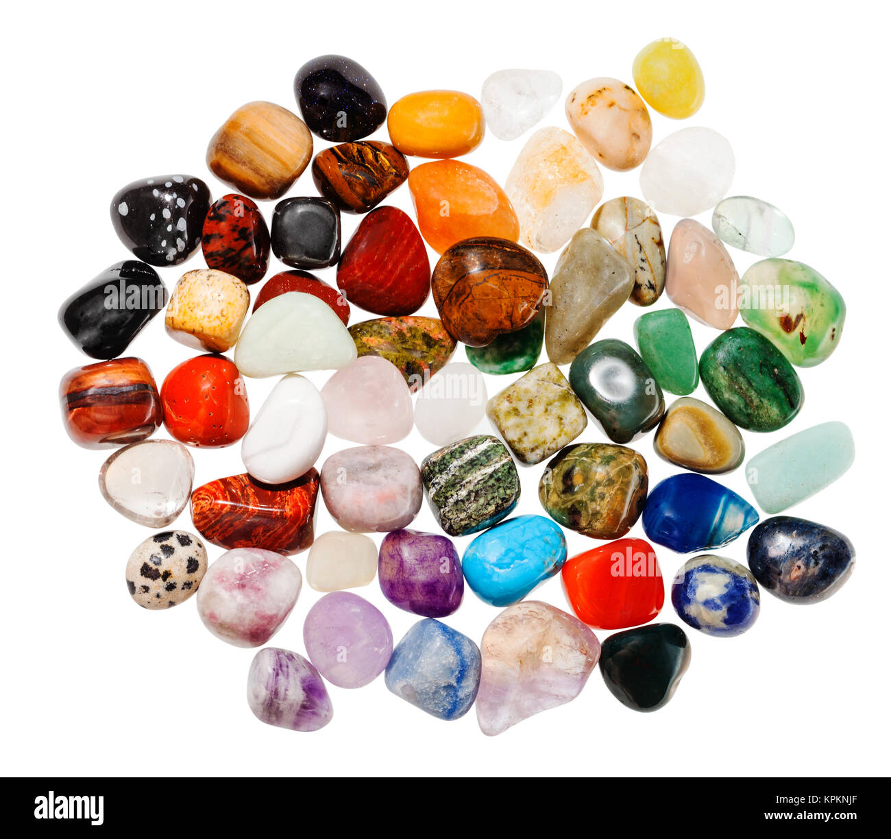 top view many polished natural mineral gemstones Stock Photo - Alamy