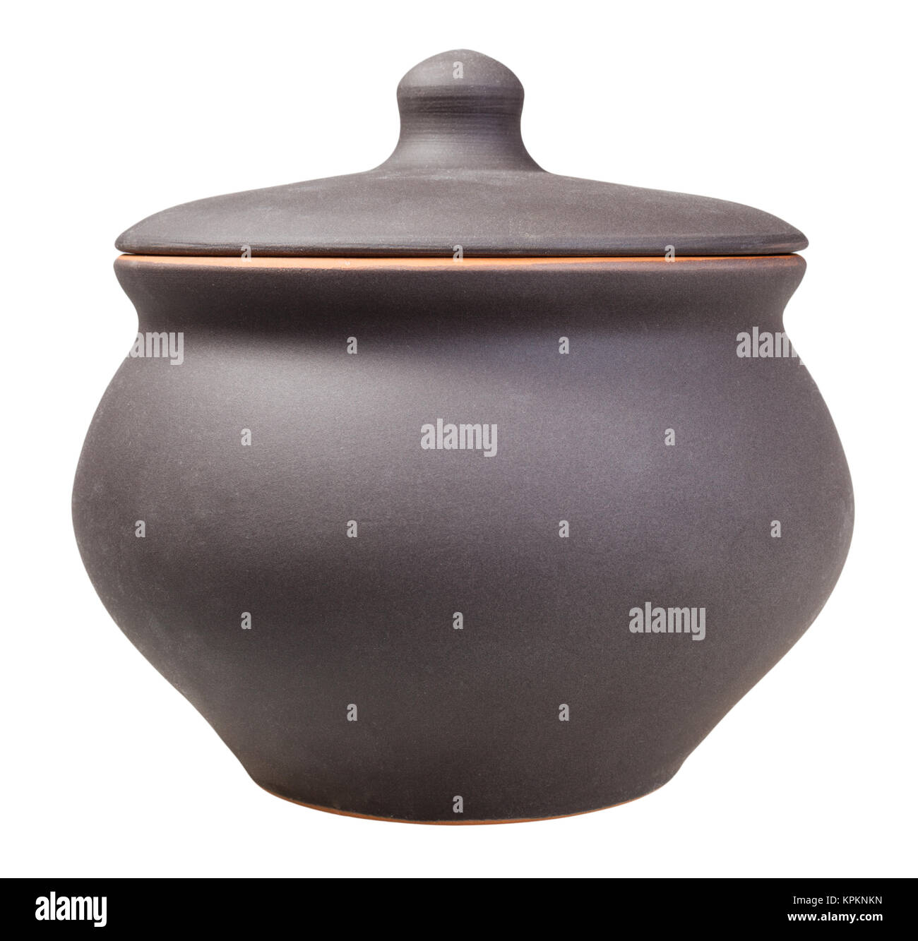 side view of closed ceramic pot isolated on white Stock Photo - Alamy