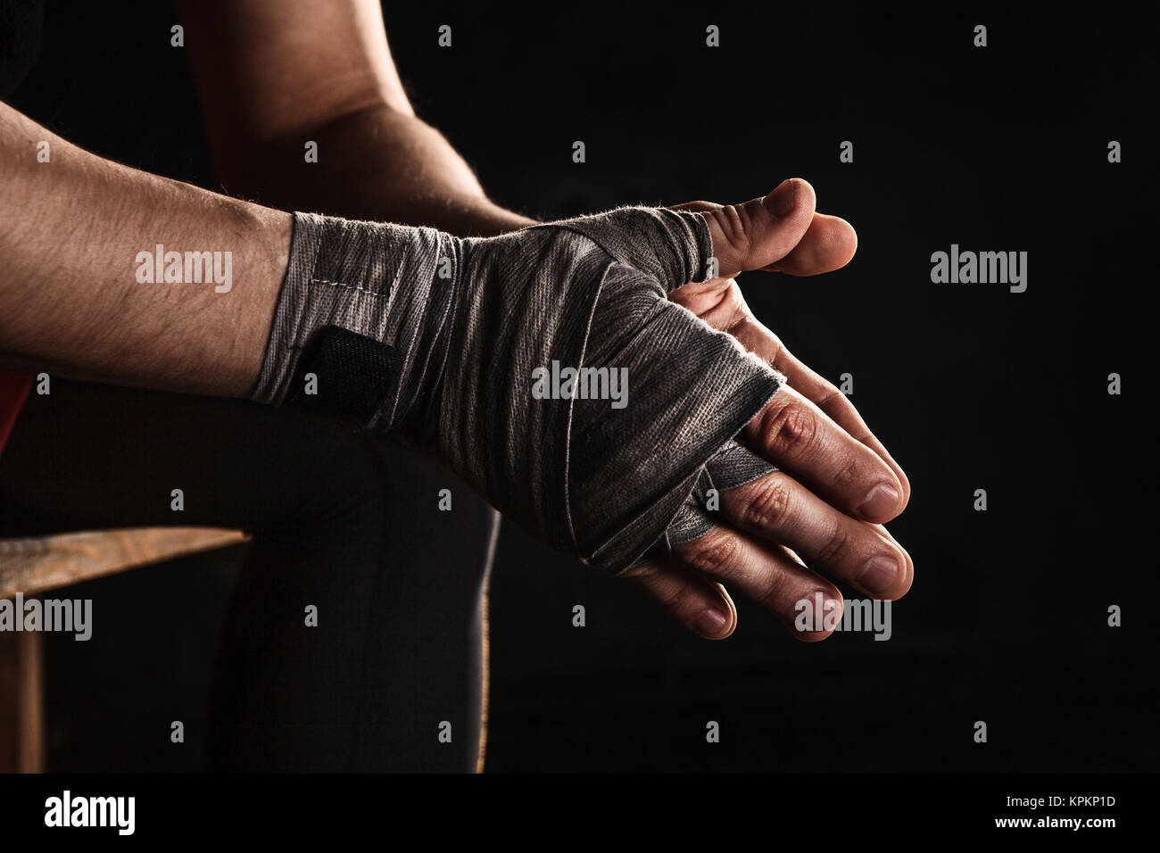 Close-up hand of muscular man with bandage Stock Photo - Alamy