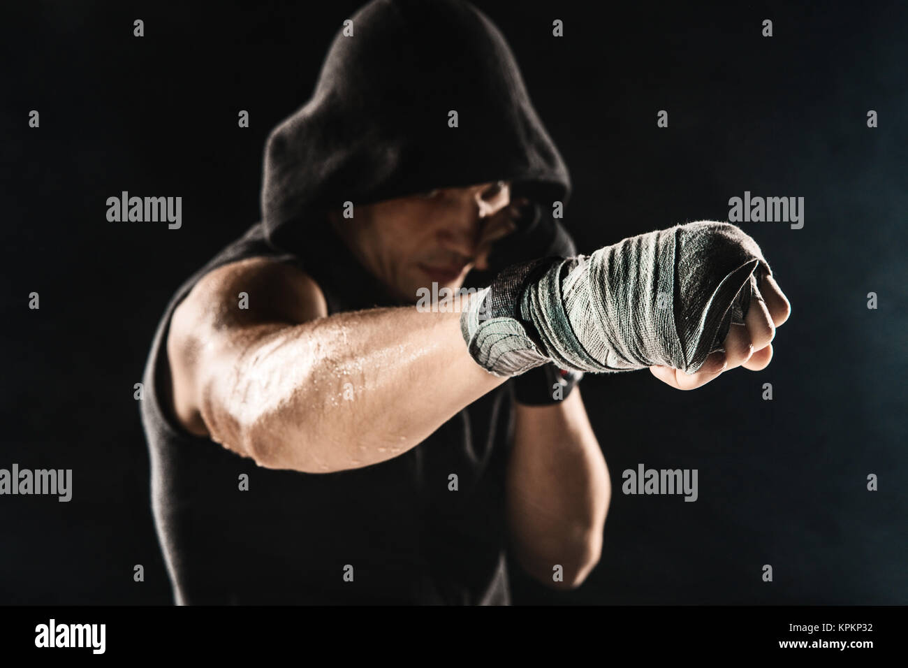 Close-up hand of muscular man with bandage Stock Photo - Alamy