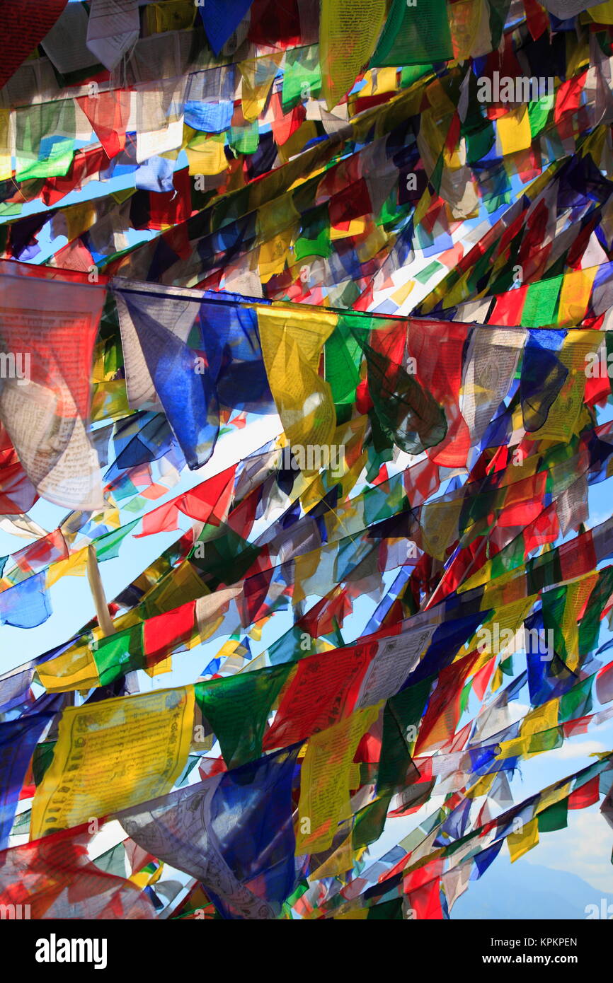 Colorful prayer flags Stock Photo - Alamy