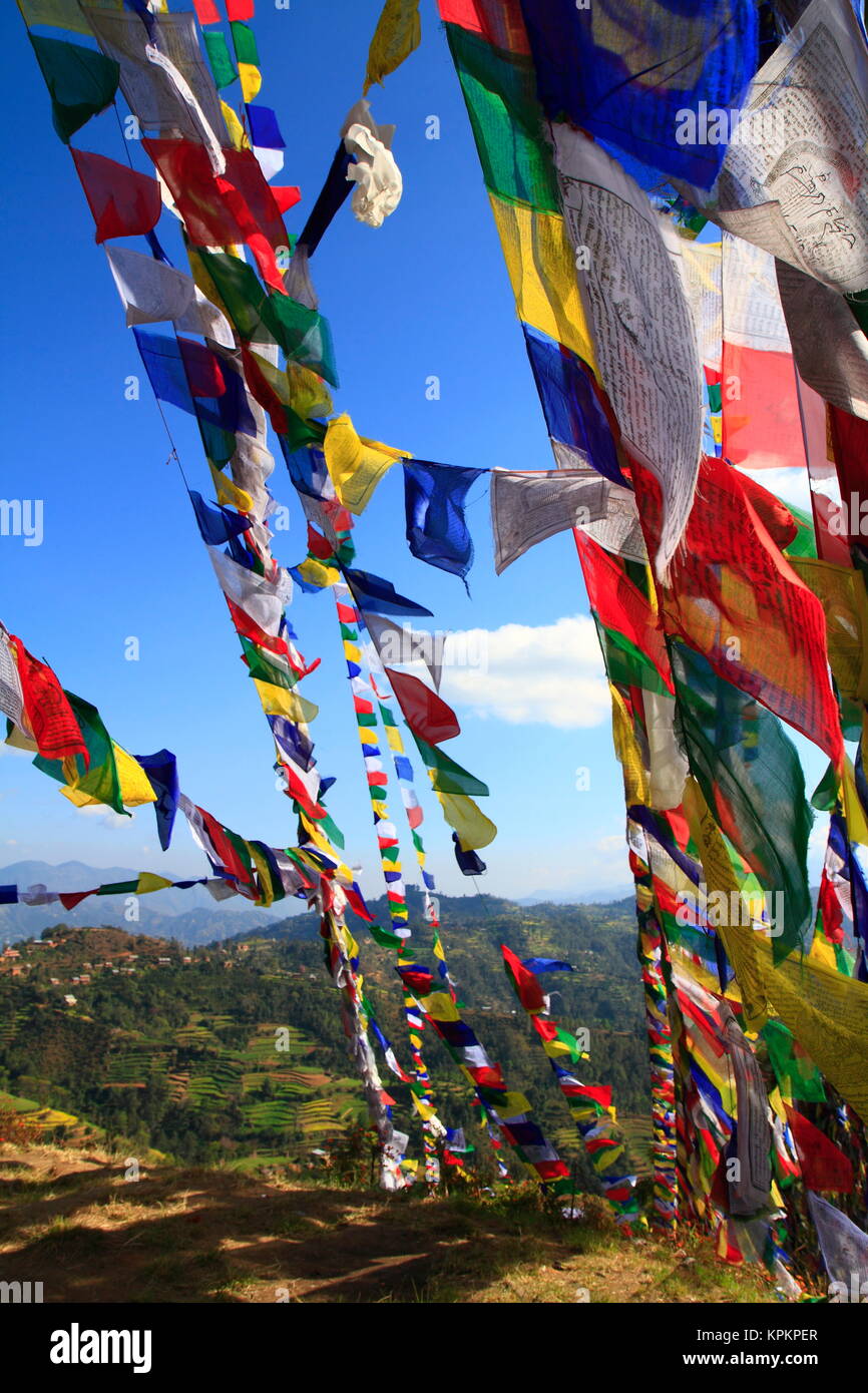 Colorful prayer flags Stock Photo - Alamy