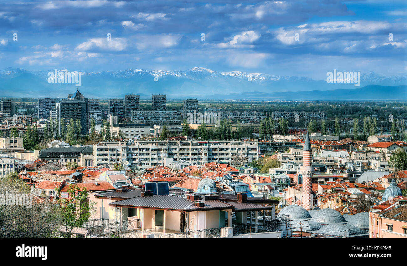 Plovdiv, Bulgaria, panorama view from Sahat Tepe Stock Photo - Alamy