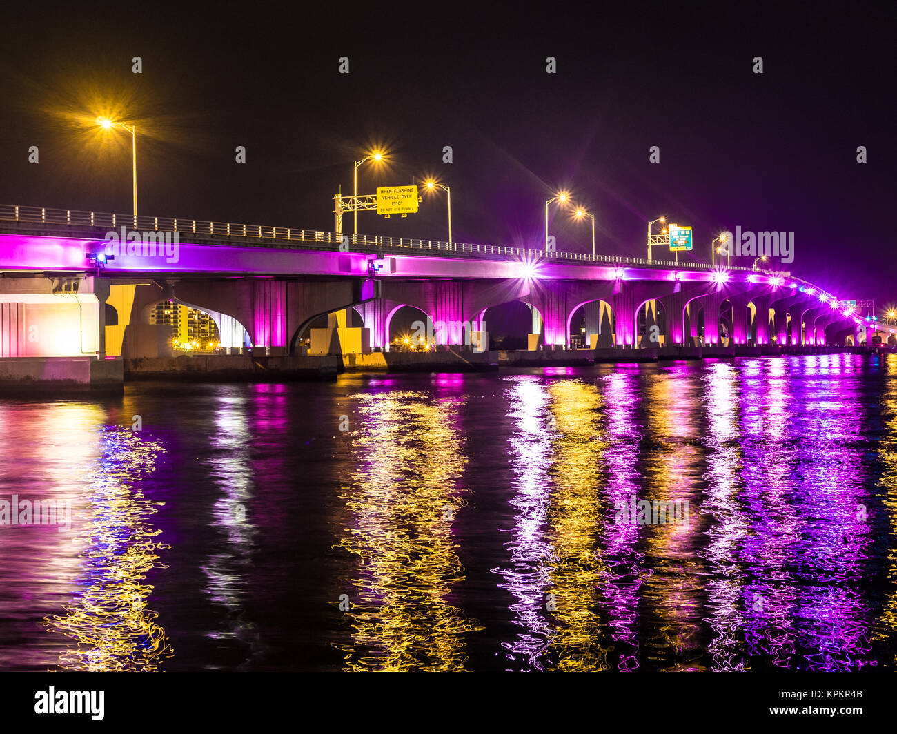 The Bridge to the Beach of Miami Stock Photo - Alamy