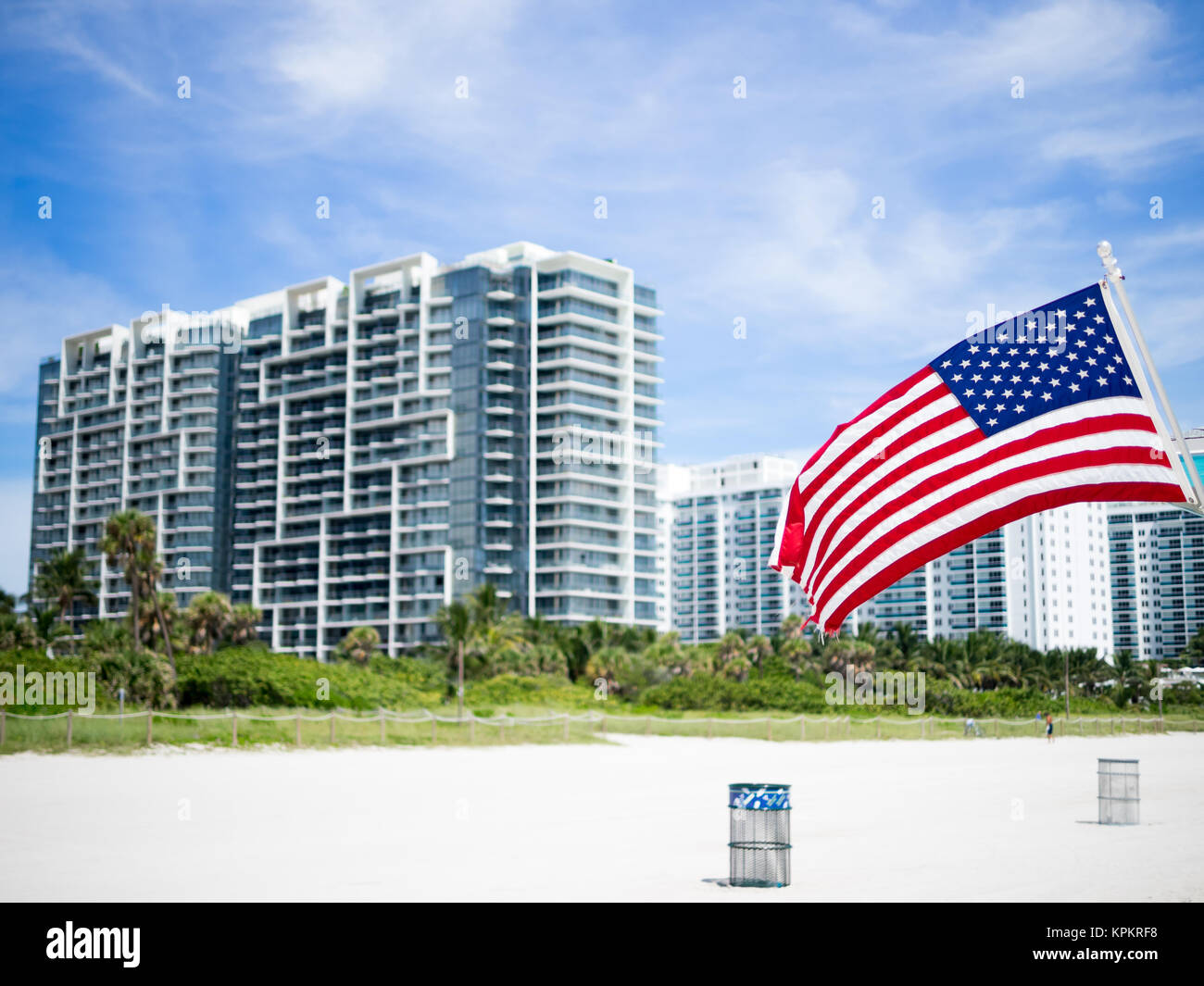 Usa flag waving on beach hi-res stock photography and images - Alamy