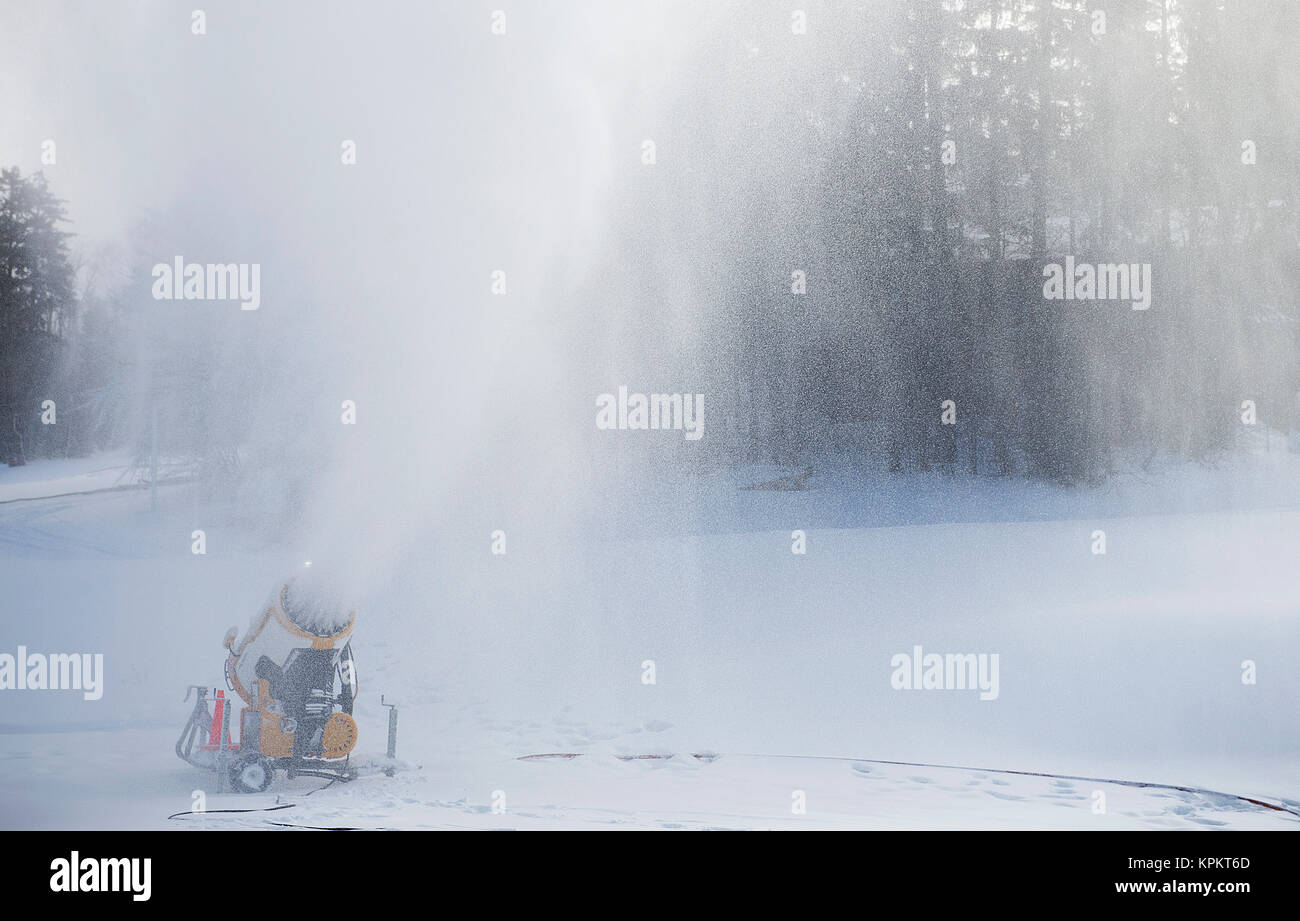 A snow maker is shown at a ski resort Stock Photo - Alamy
