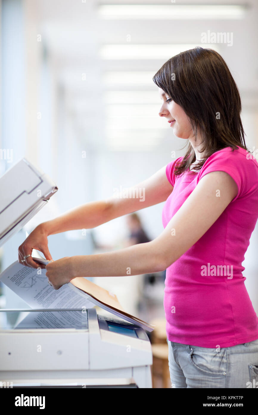 Girl Using Copier Machine High Resolution Stock Photography and Images ...