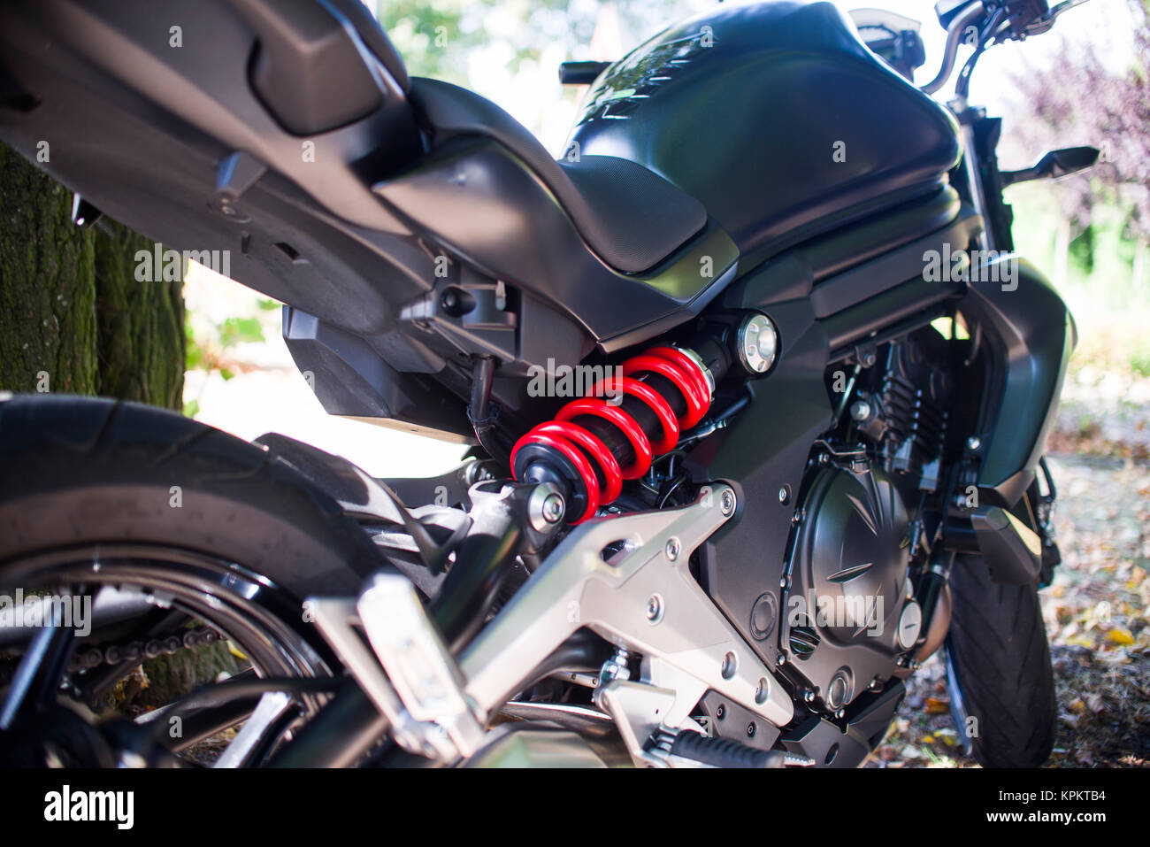 red shock absorber's motorcycle Stock Photo - Alamy