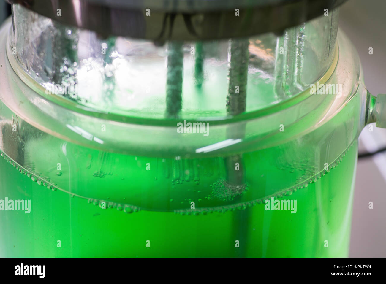 Glass beaker device with tubing for lab Stock Photo - Alamy