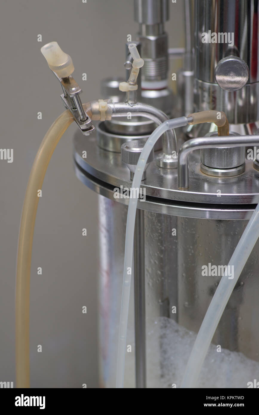 Glass beaker device with tubing for lab Stock Photo - Alamy