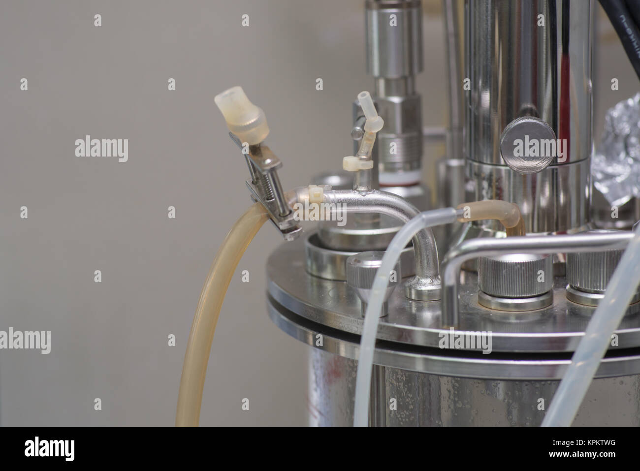 Glass beaker device with tubing for lab Stock Photo - Alamy