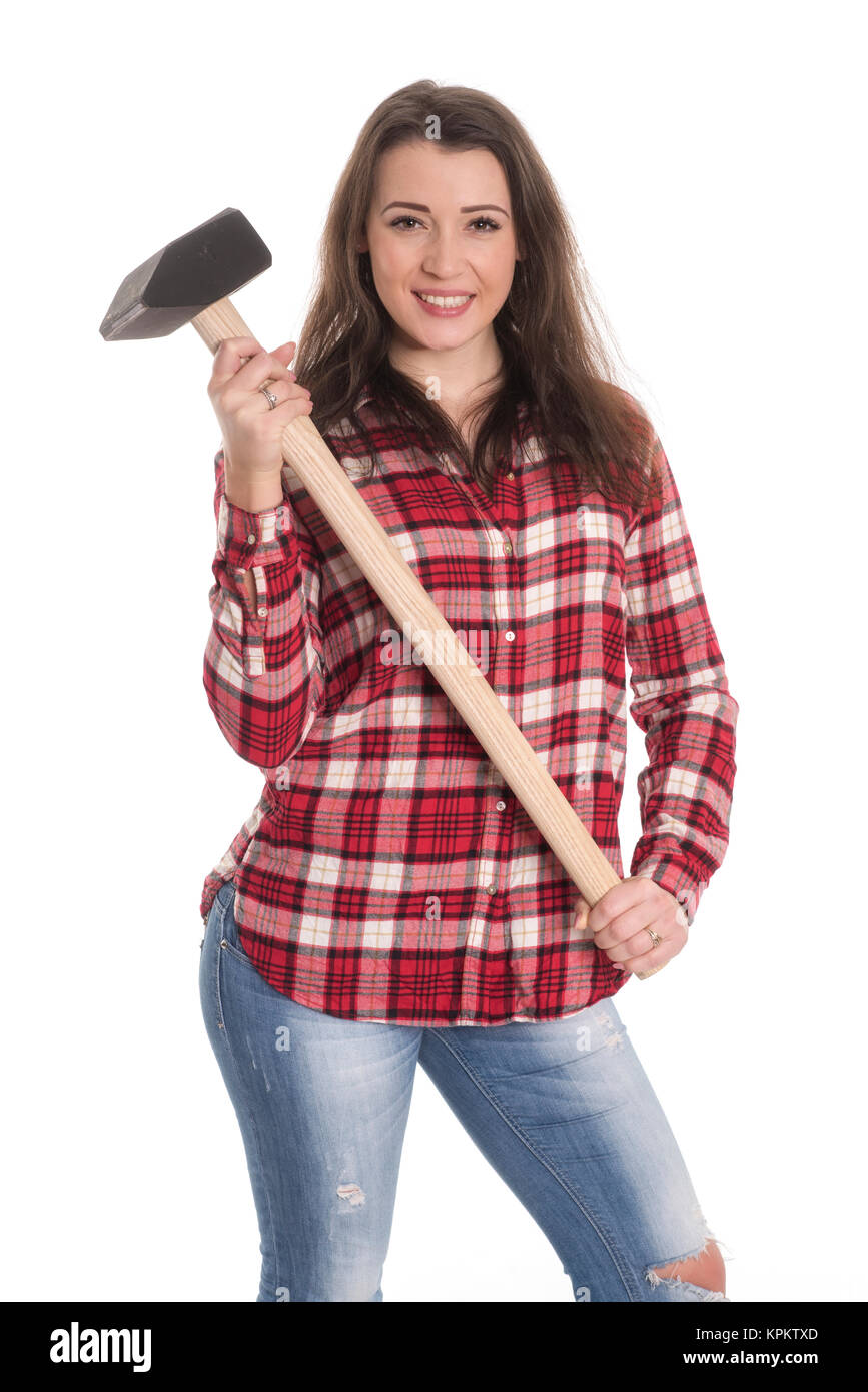 Woman sledge hammer hi-res stock photography and images - Alamy