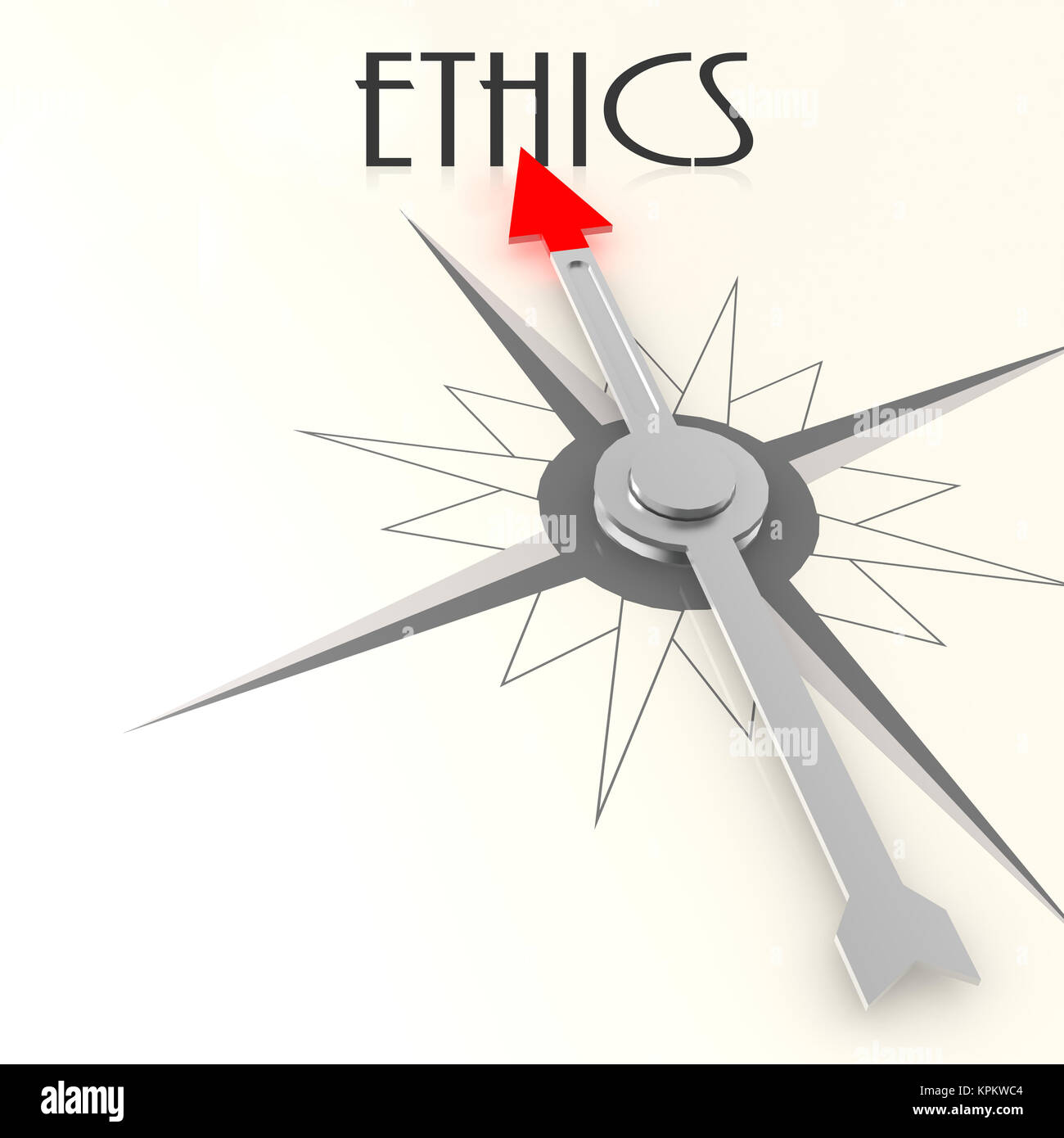 Compass with ethics word Stock Photo - Alamy