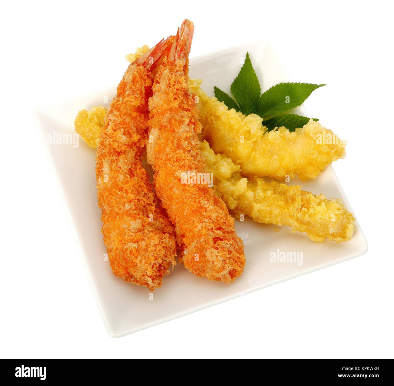 different color of deep-fried shrimps with white background Stock Photo ...