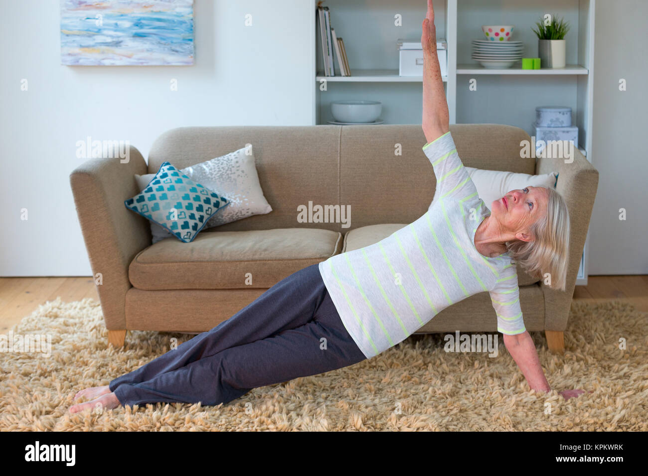 Exercising at home Stock Photo - Alamy
