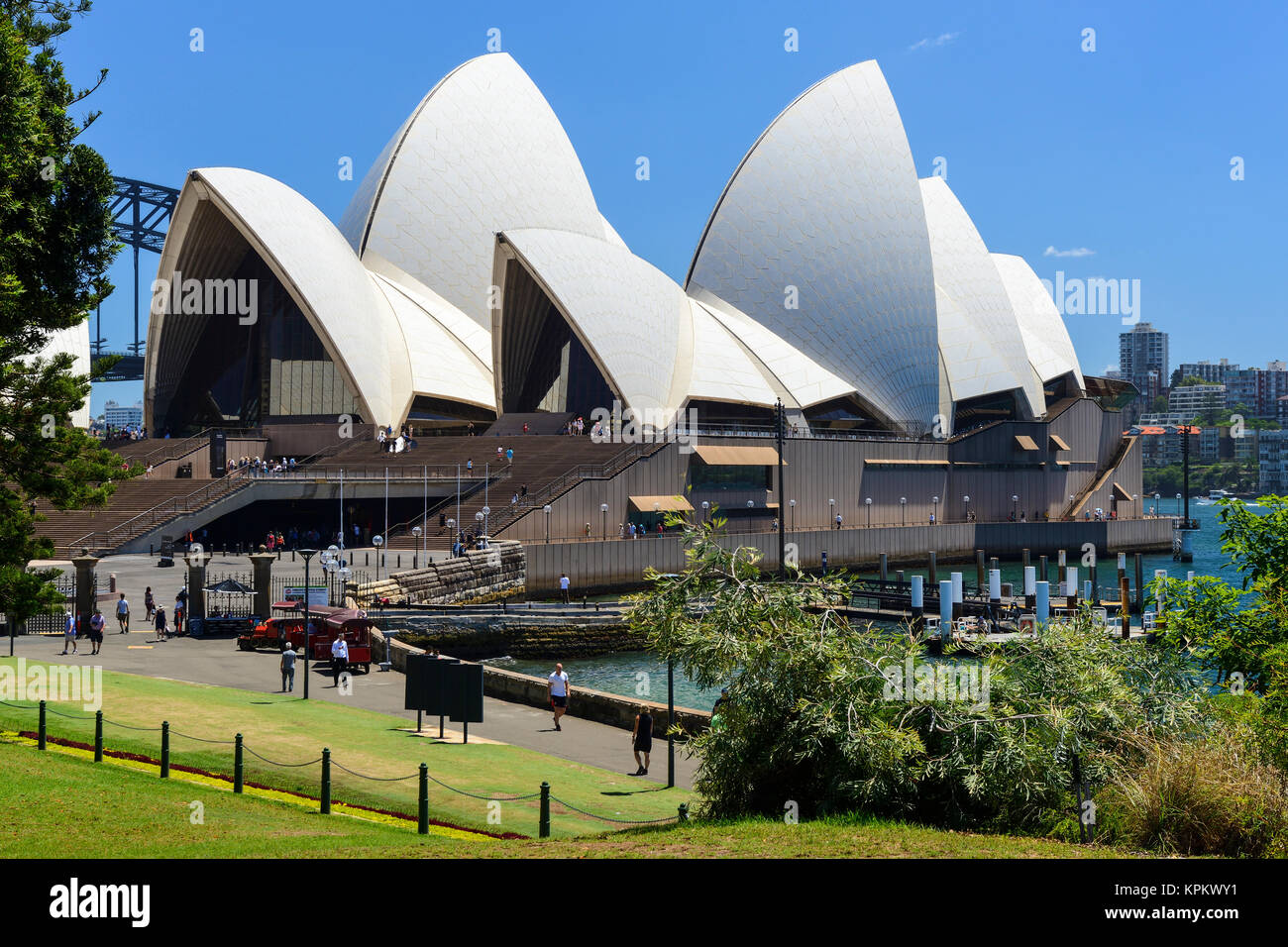 Sydney Opera House on Bennelong Point viewed from Royal Botanic Garden ...