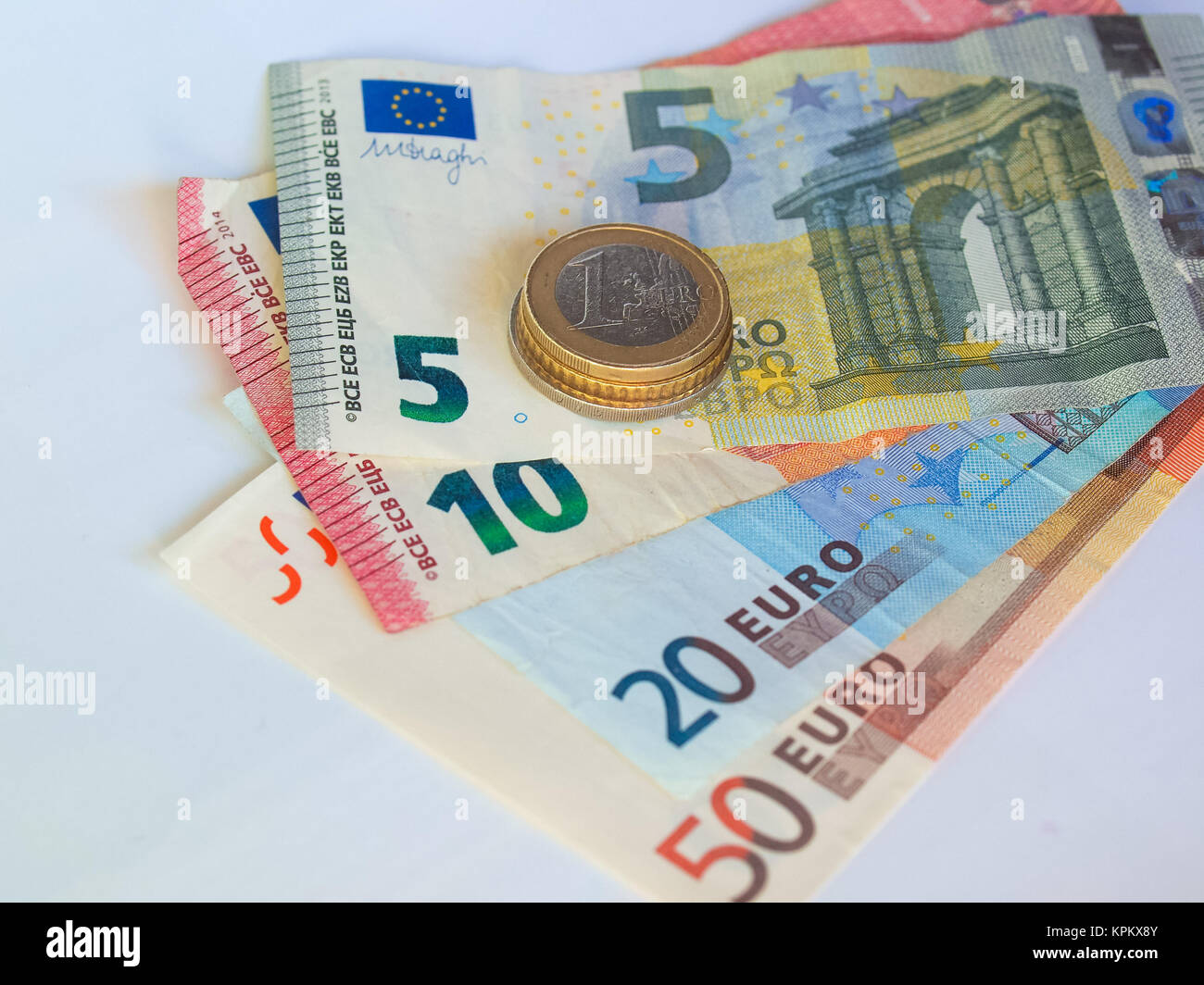 Euro coins and notes Stock Photo - Alamy