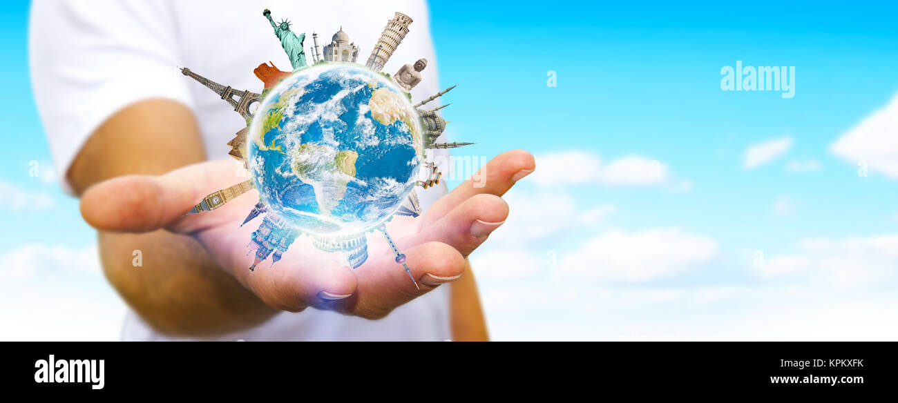 Man travelling the world Stock Photo - Alamy