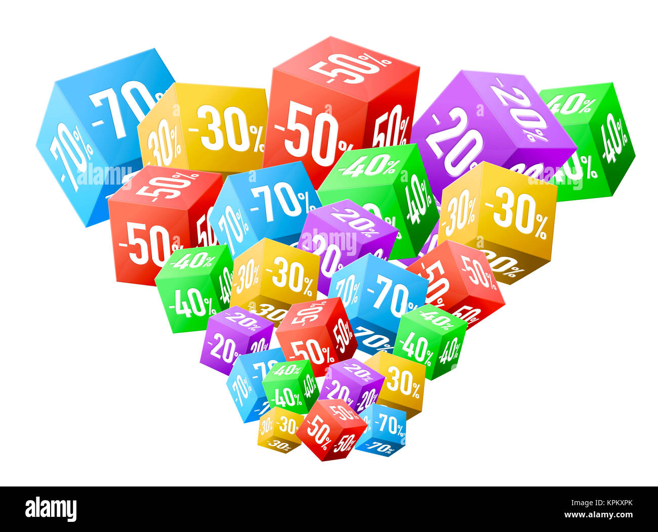 Sales icons flying together Stock Photo - Alamy