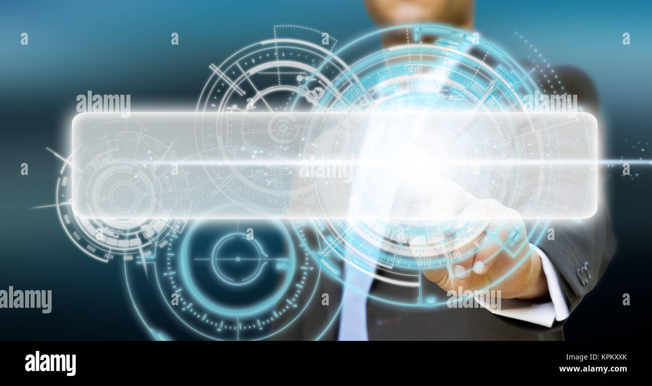 Businessman in his office using tactile interface Stock Photo - Alamy