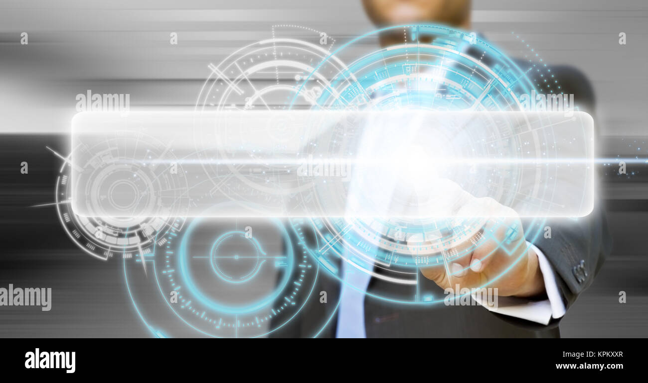 Businessman in his office using tactile interface Stock Photo - Alamy