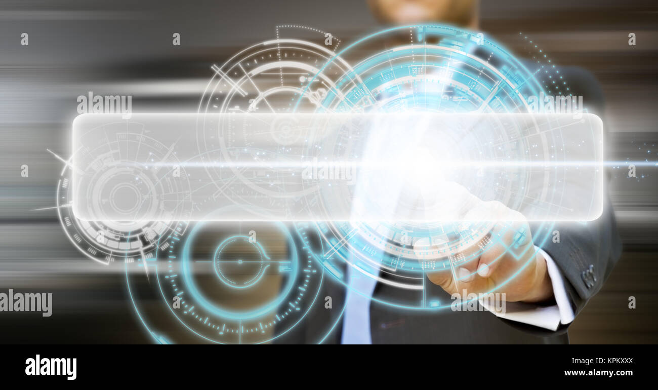 Businessman in his office using tactile interface Stock Photo - Alamy