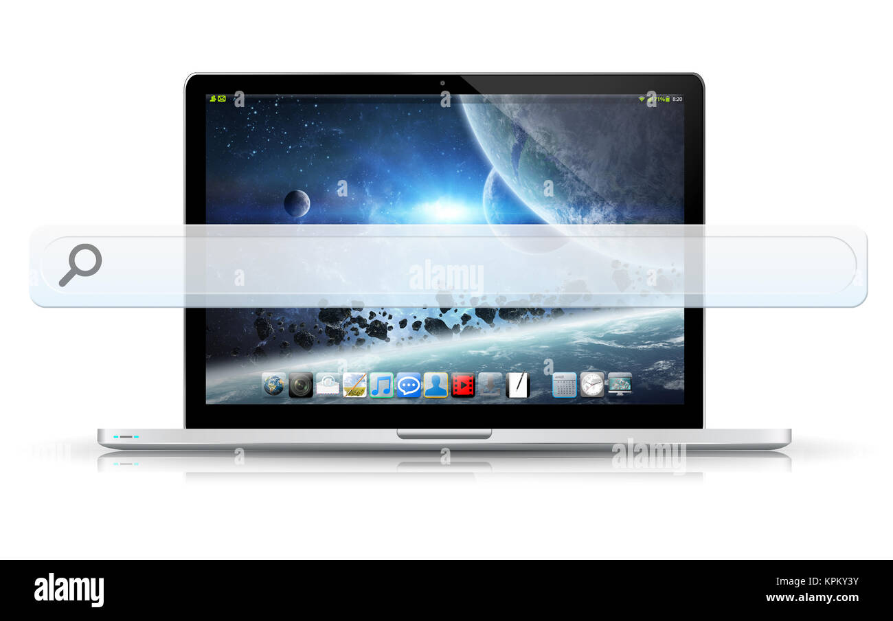 Modern computer with empty web bar Stock Photo - Alamy