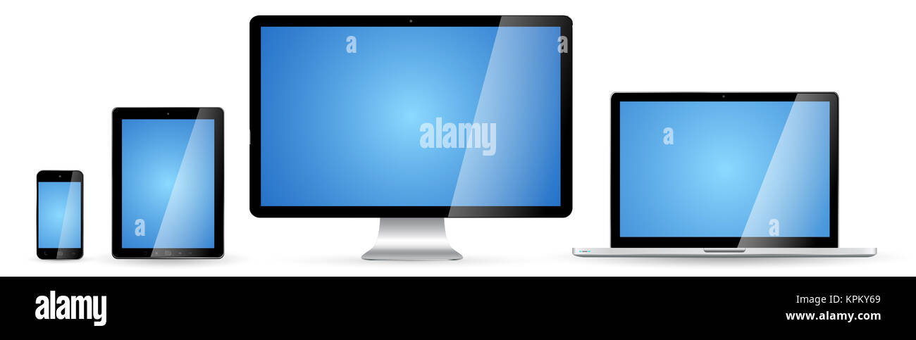 Modern digital tech device collection Stock Photo - Alamy