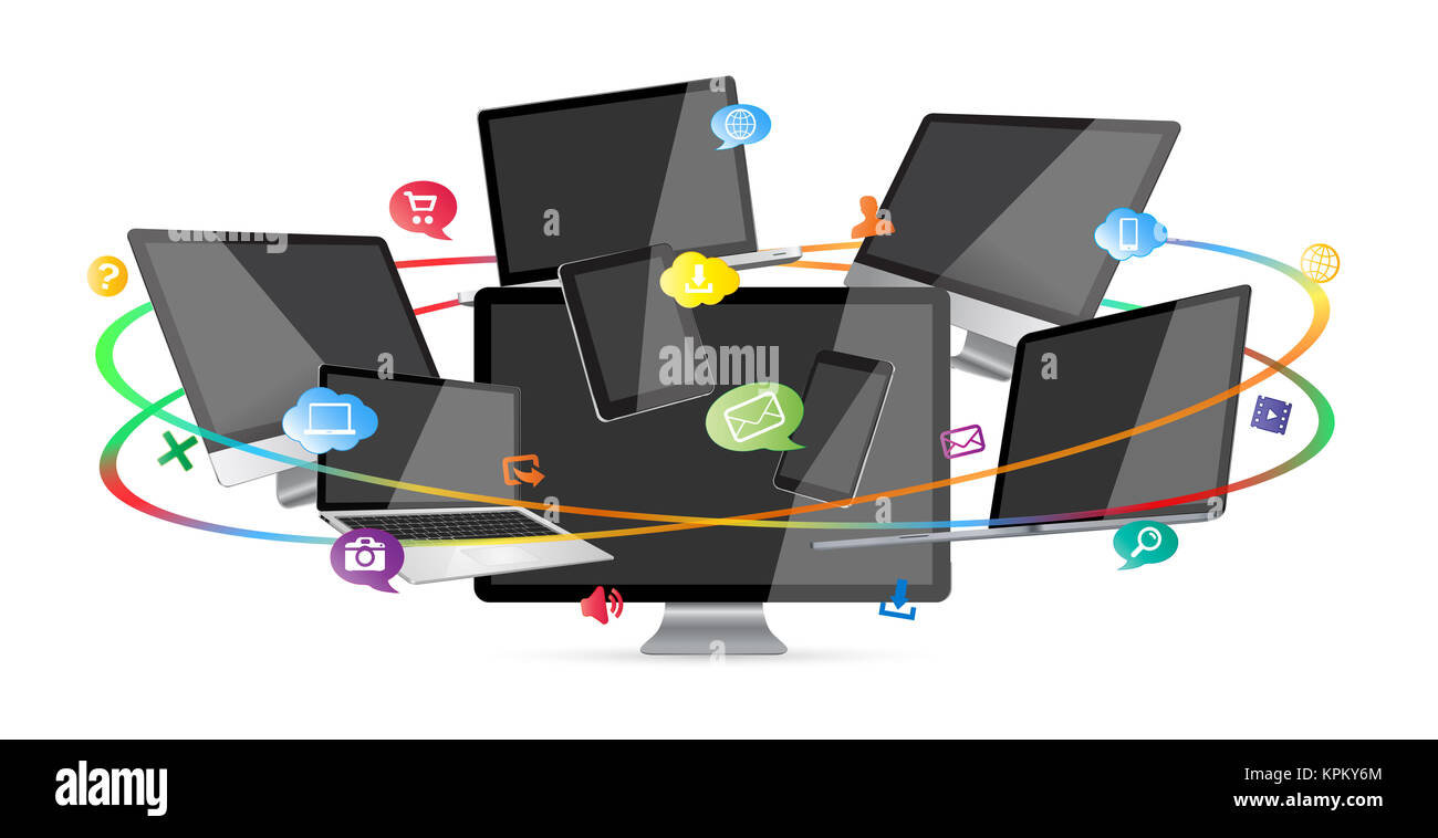 Modern digital tech device collection Stock Photo - Alamy