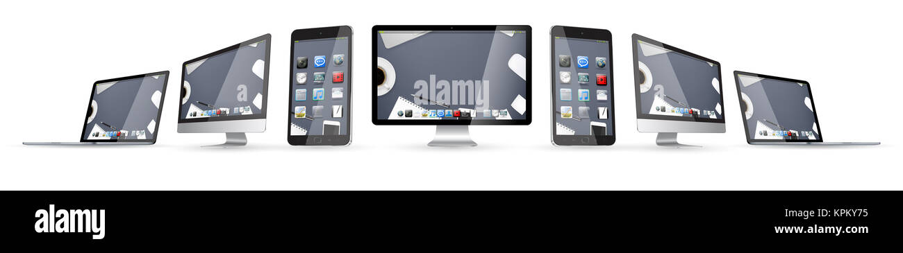 Modern digital tech device collection Stock Photo - Alamy