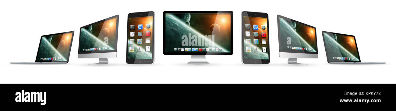 Modern digital tech device collection Stock Photo - Alamy