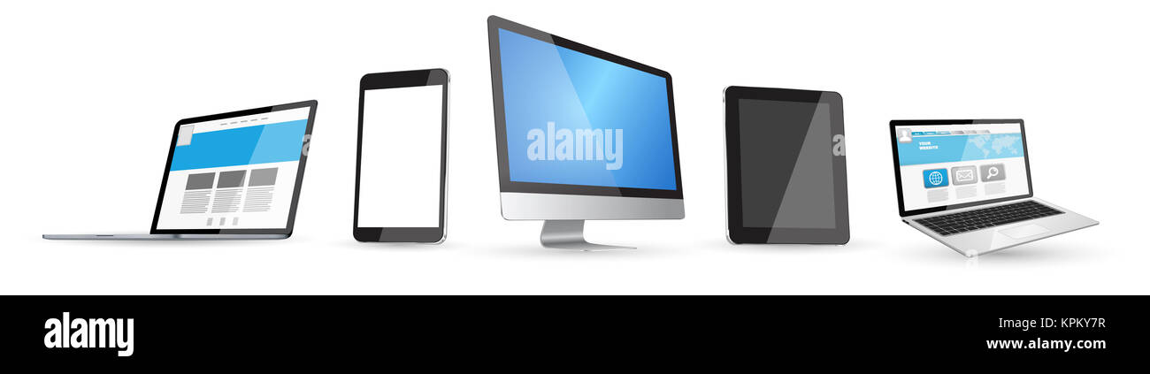 Modern digital tech device collection Stock Photo - Alamy