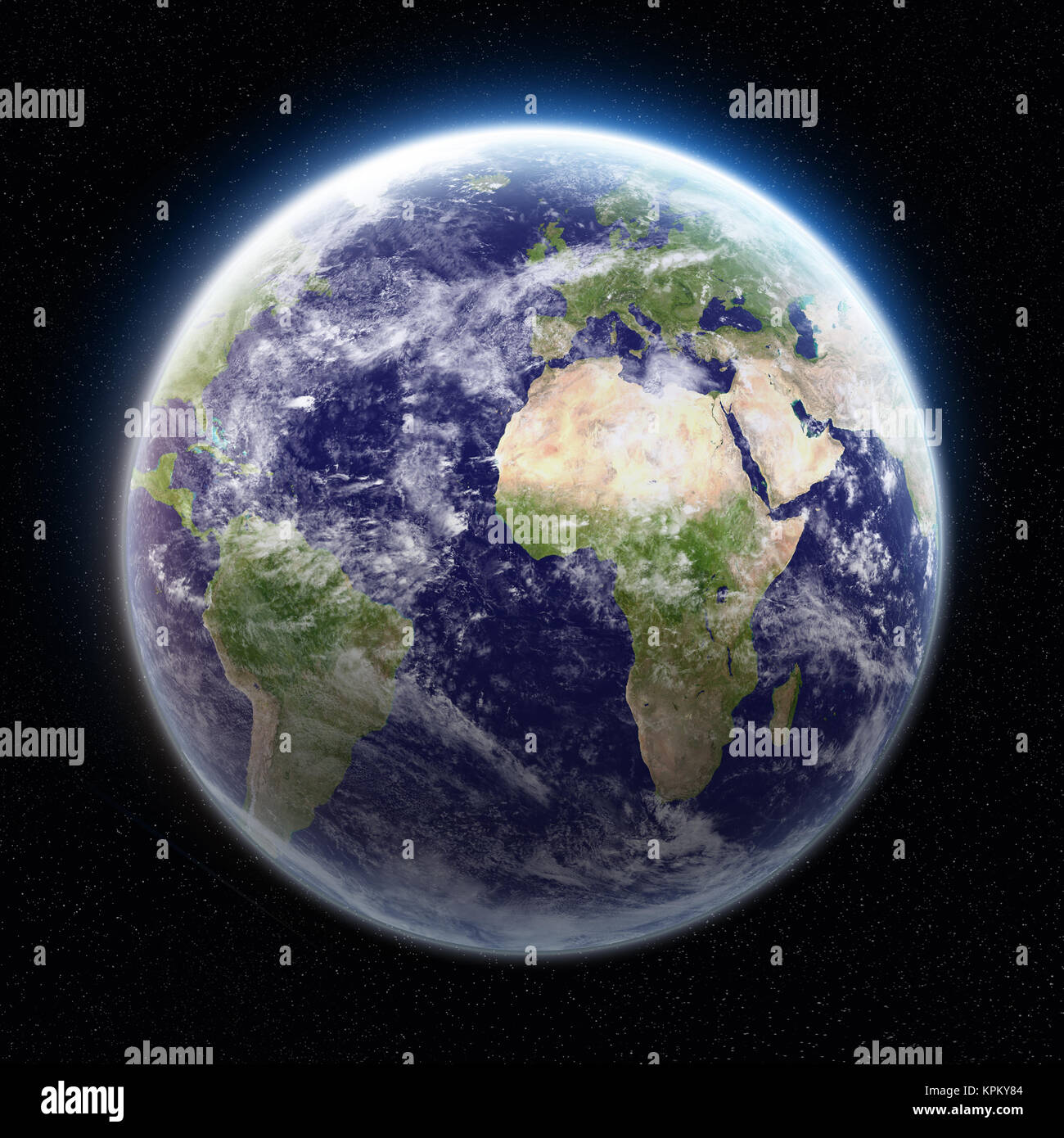 Sunrise over planet Earth in space Stock Photo - Alamy