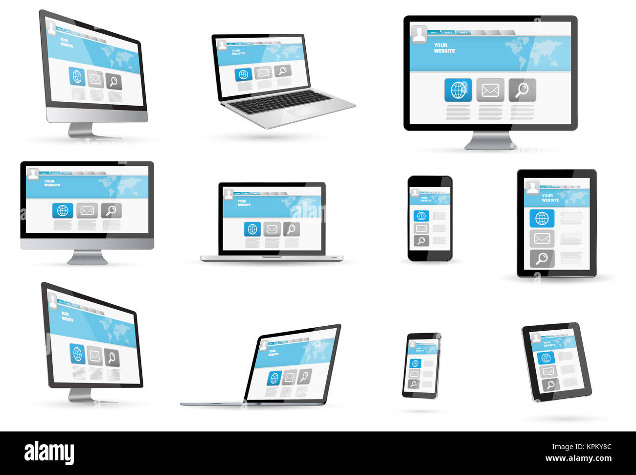 Modern digital tech device collection Stock Photo - Alamy