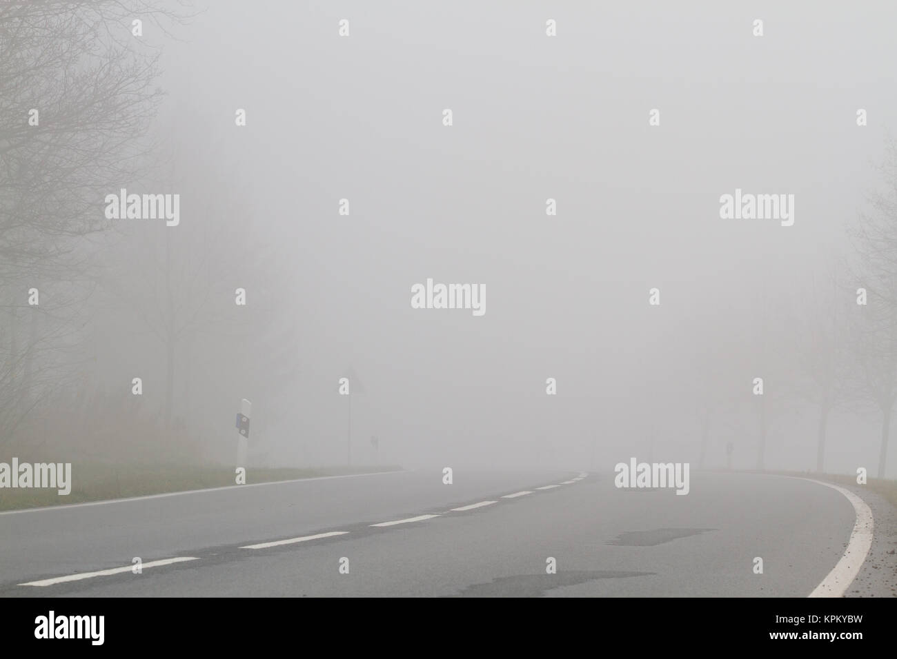 road in fog Stock Photo - Alamy