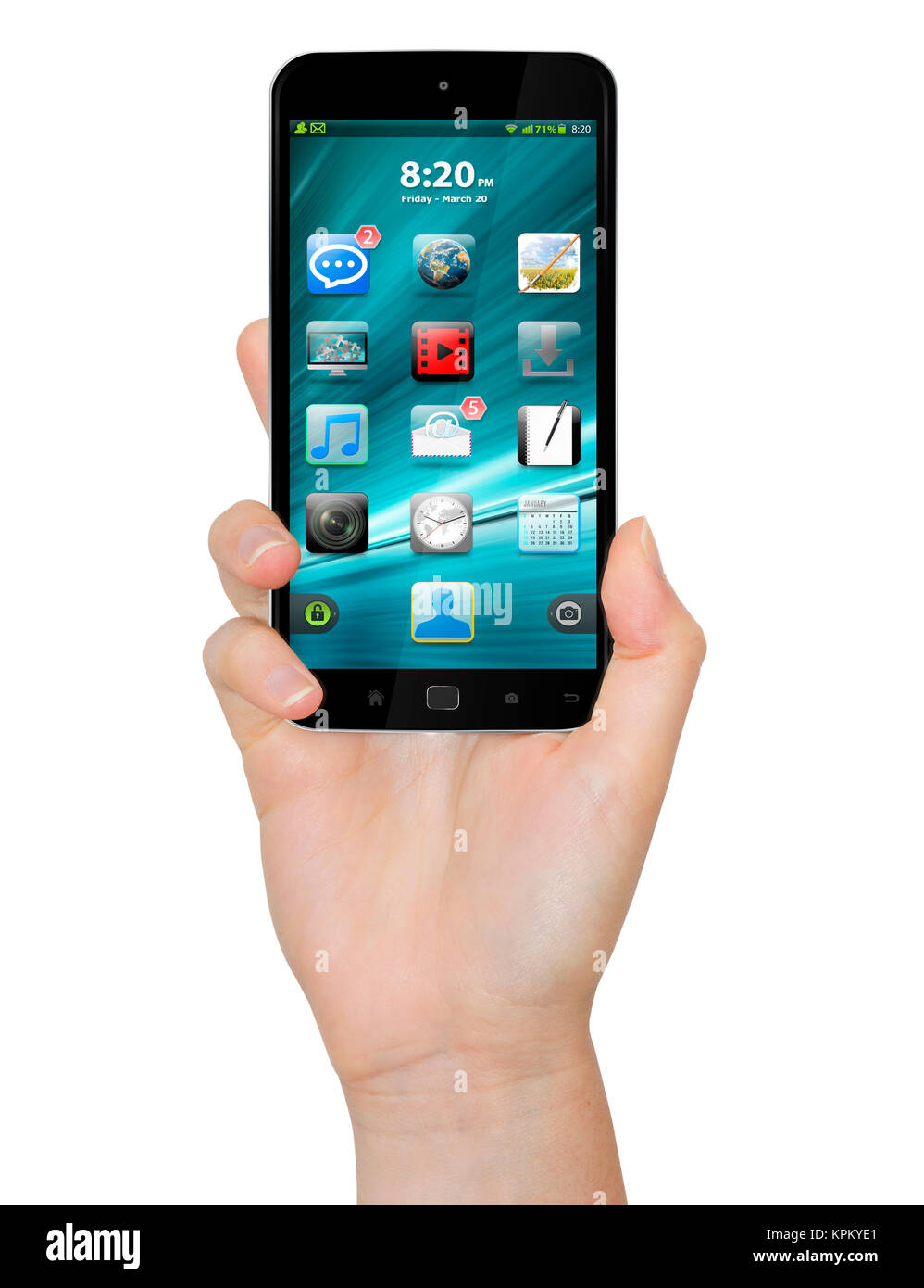 Hand with mobile phone Stock Photo - Alamy