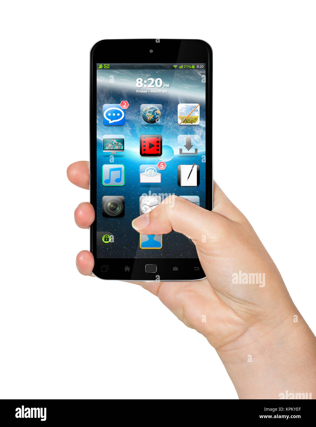 Hand with mobile phone Stock Photo - Alamy