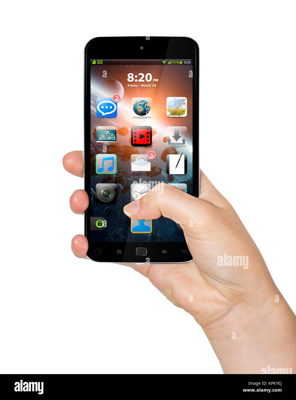 Hand with mobile phone Stock Photo - Alamy