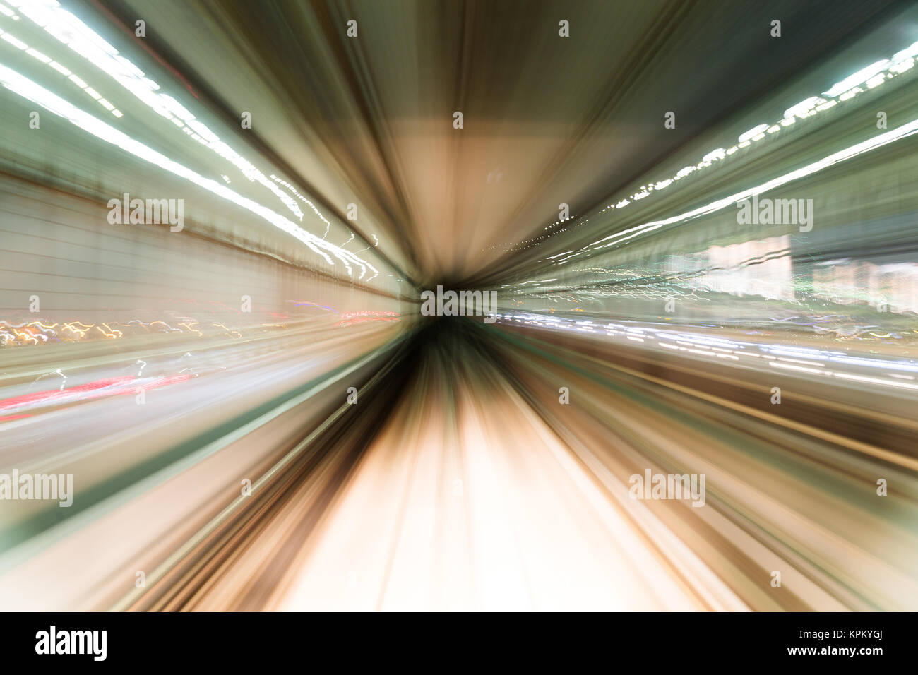 Train moving in Tunnel Stock Photo - Alamy