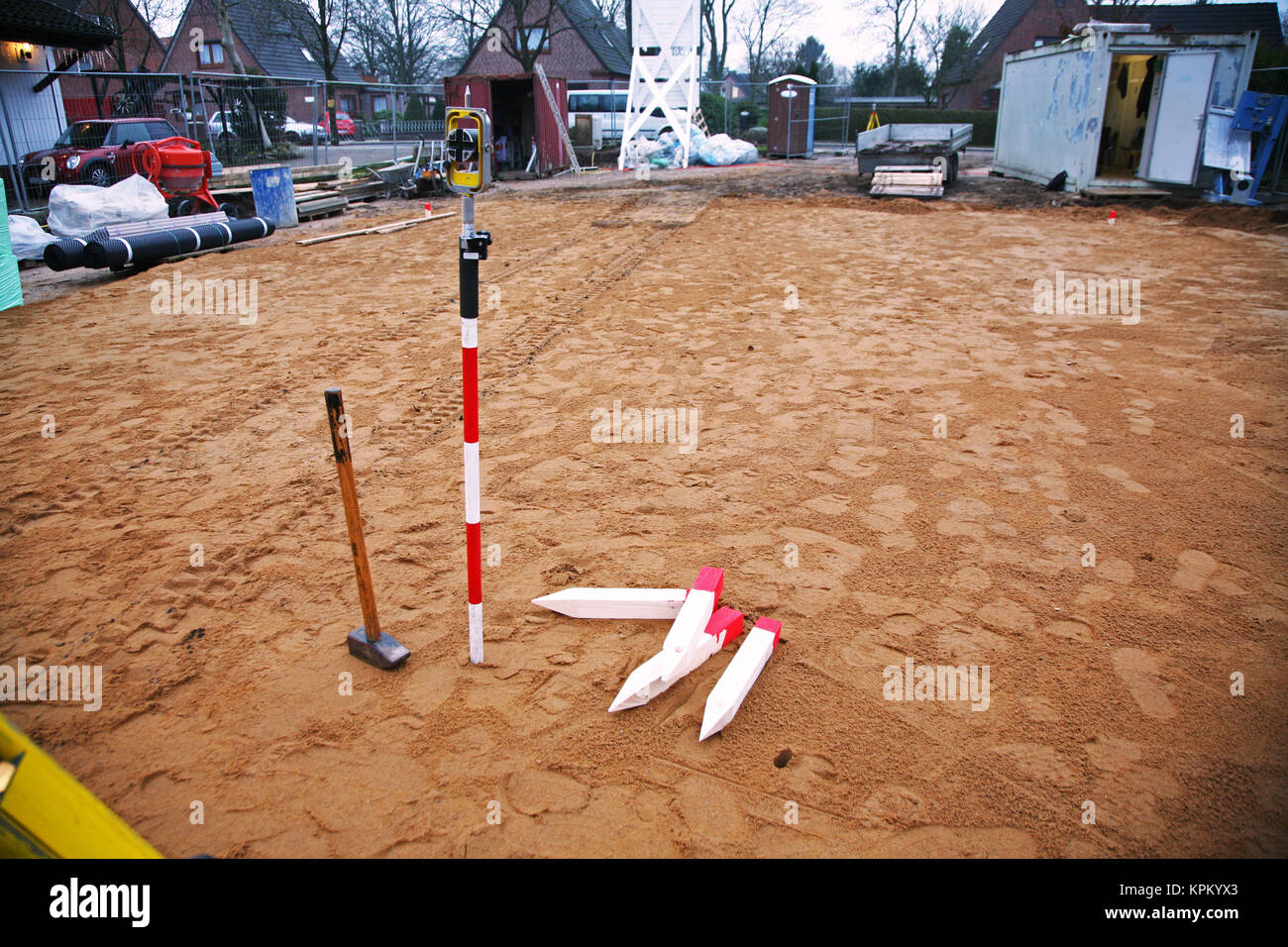 surveying on the construction site Stock Photo - Alamy