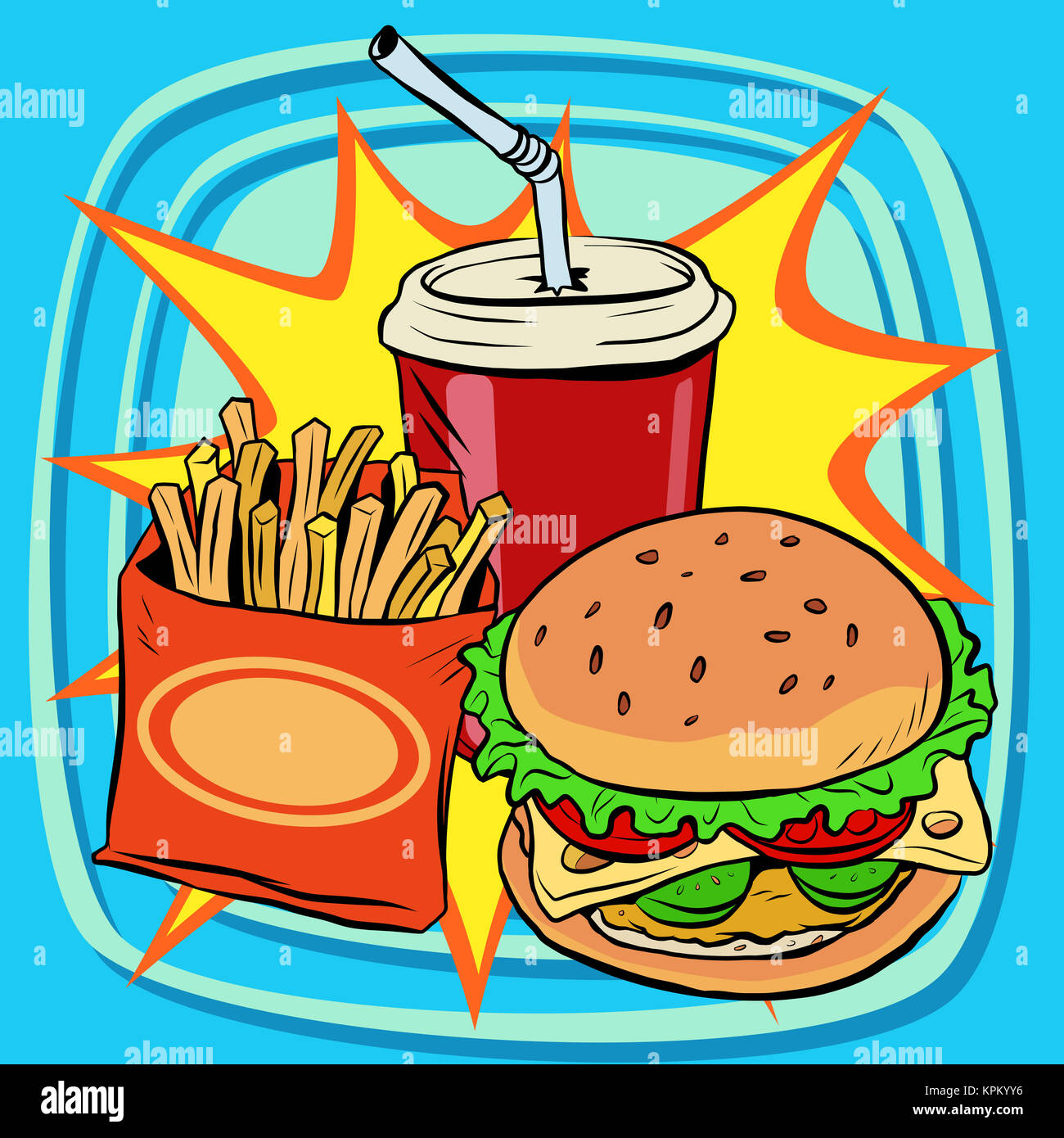 Comic Illustration Cartoon Food Aliment High Resolution Stock ...