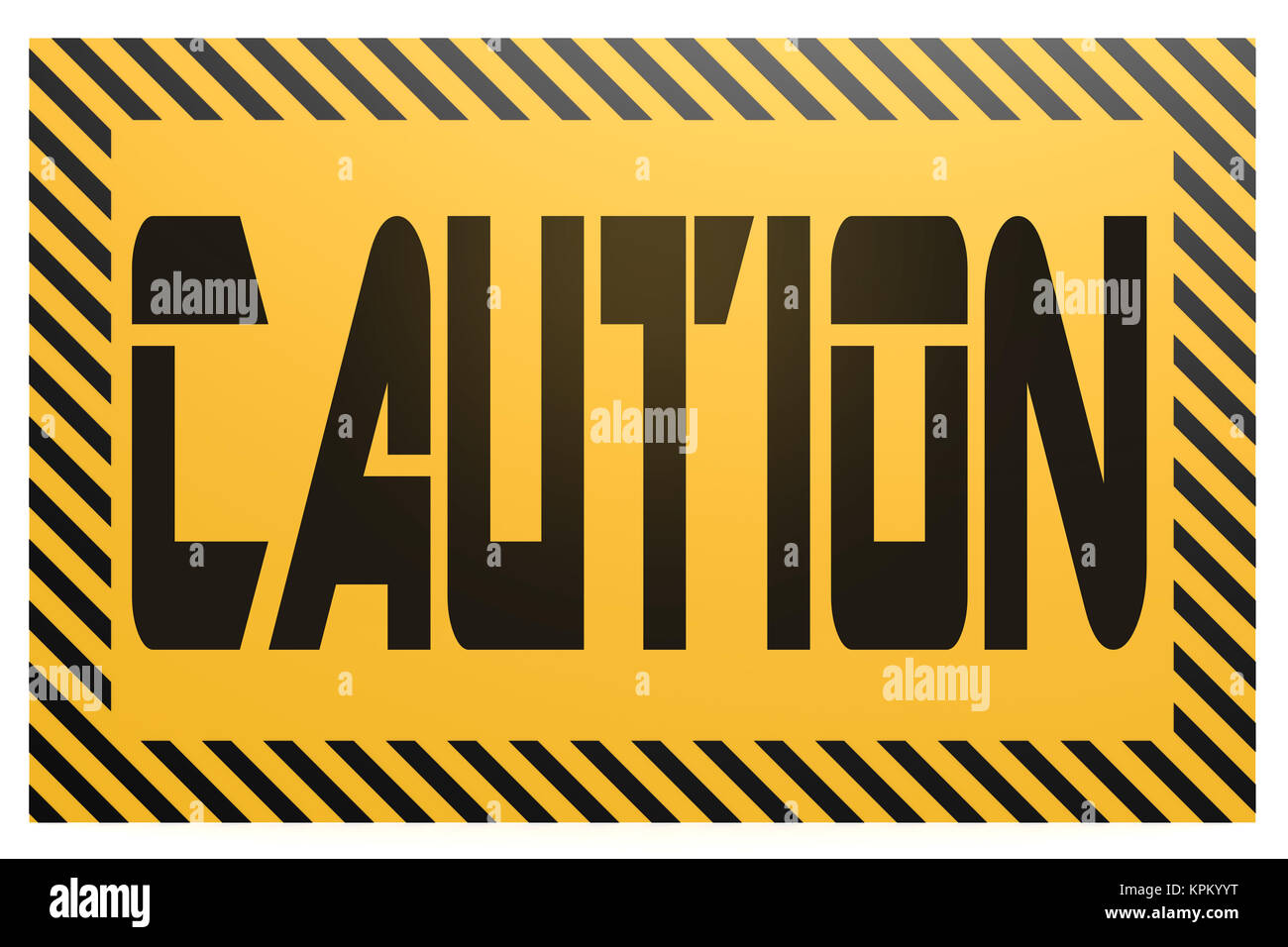 Banner with caution word Stock Photo - Alamy