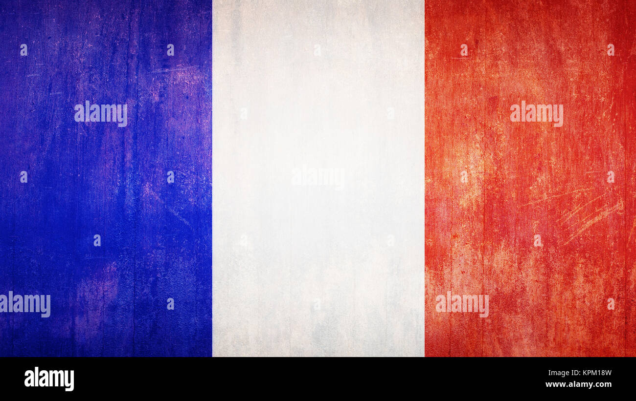 France Rusty old flag Stock Photo - Alamy