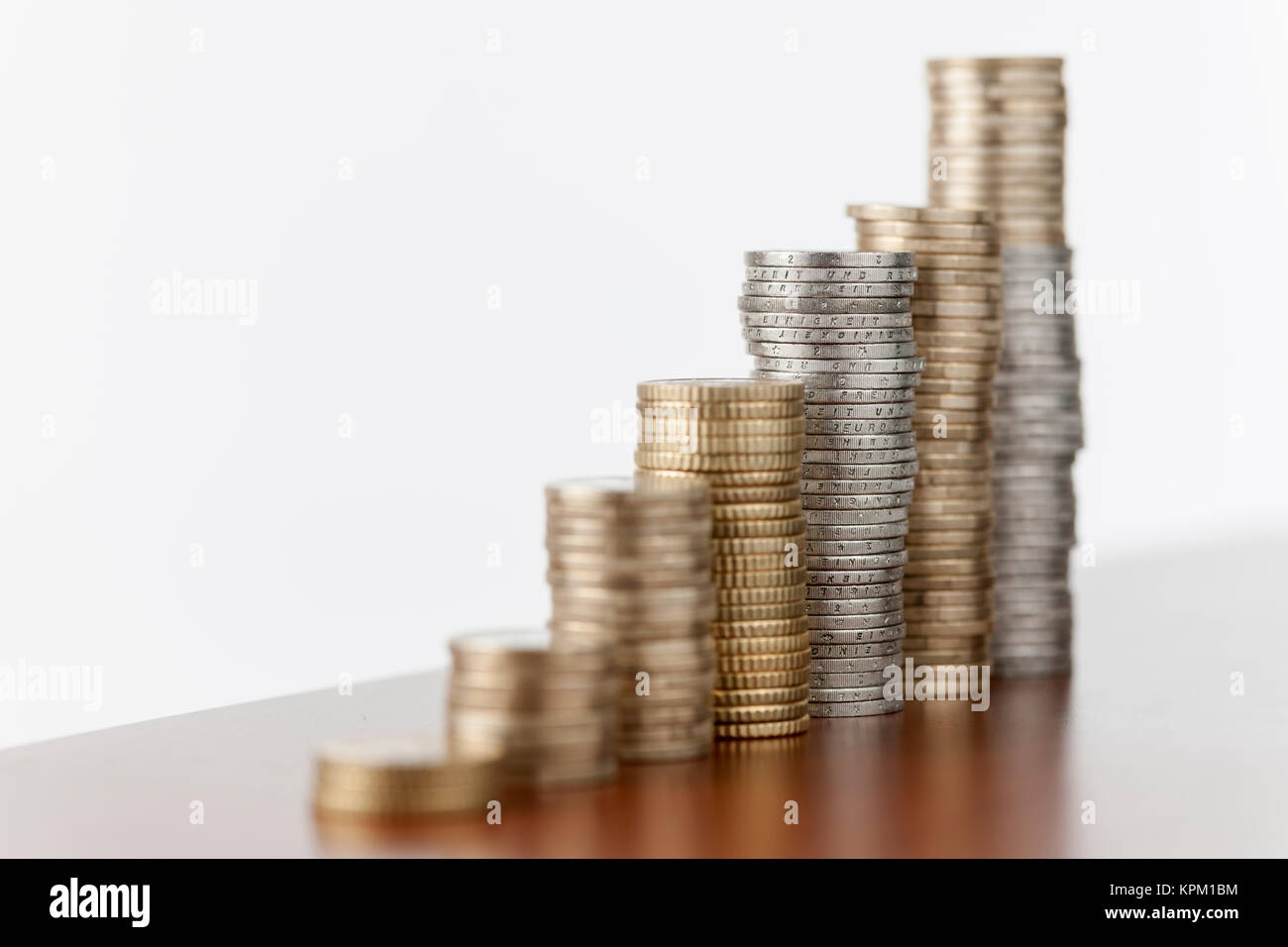 stacked coins perspective ascending Stock Photo - Alamy