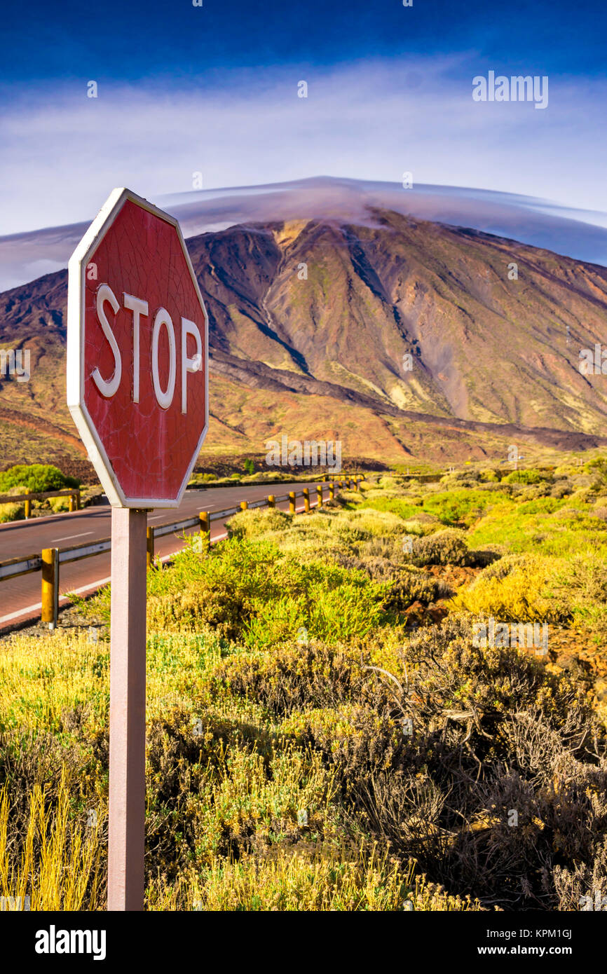 Stop sign on valley road Stock Photo - Alamy